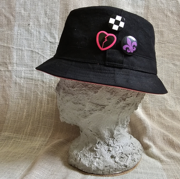Accessories | Y2k Mall Goth Emo Mcbling Millenial Pink Black Fedora ...